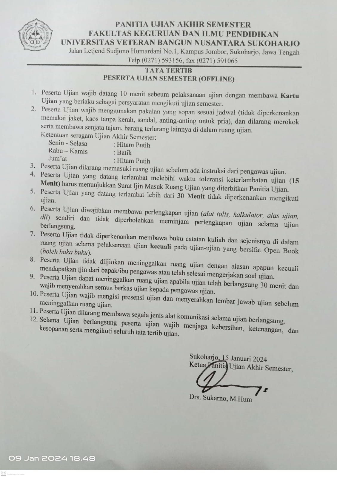 JADWAL DAN DENAH RUANG UAS GASAL FKIP 2023/2024 - Fakultas Keguruan dan Ilmu Pendidikan ...